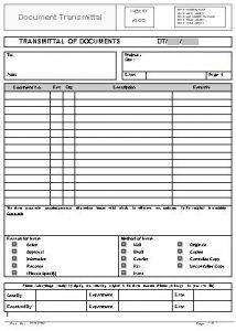 Template - Document Transmittals - Workplace Health and Safety | Inspections, Training and ...