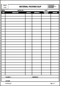 Template - Material Packing Slip - Workplace Health and Safety ...