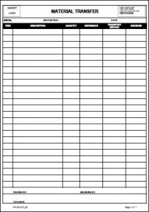Template - Material Transfer - Workplace Health and Safety ...