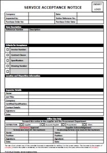 Template - Service Acceptance Notice - Workplace Health and Safety ...