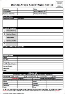 Template - Installation Acceptance Notice - Workplace Health and Safety ...