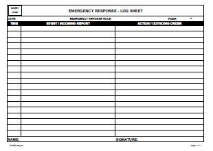 Template - Emergency Response Log Sheet - Workplace Health and Safety ...