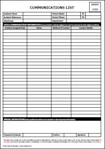 Template - Communications List - Workplace Health and Safety ...