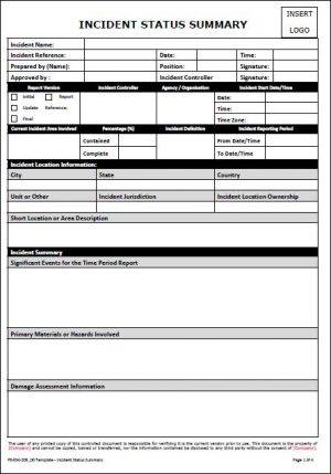 Template - Incident Status Summary - Workplace Health and Safety ...
