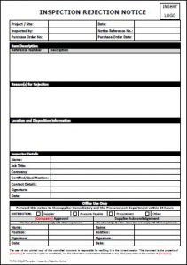 Template - Inspection Rejection Notice - Workplace Health and Safety ...
