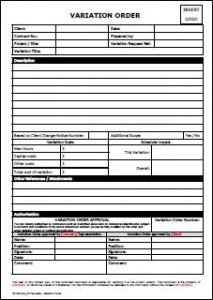 Template - Variation Order - Workplace Health and Safety | Inspections ...