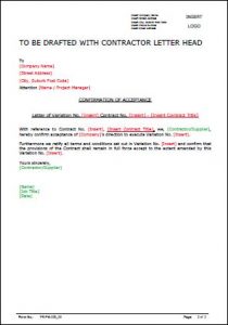 Template - Variation Approval Letter - Workplace Health and Safety ...