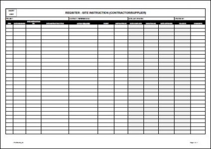 Register - Site Instruction (Contractor) - Workplace Health and Safety ...