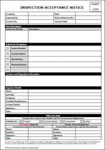 Template - Inspection Acceptance Notice - Workplace Health and Safety ...