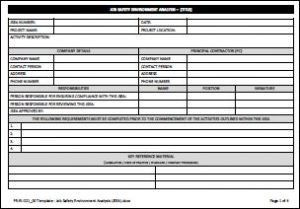 Template - Job Safety Environment Analysis (JSEA) - Workplace Health ...