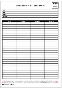 Register - Attendance - Workplace Health and Safety | Inspections ...