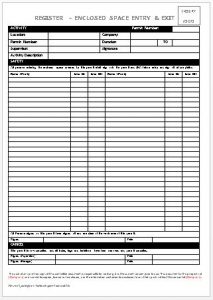Register - Enclosed Space Entry & Exit - Workplace Health and Safety ...