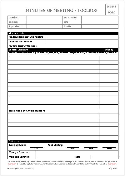 Toolbox Talk Template Printable Fill Online Printable Fillable Images 