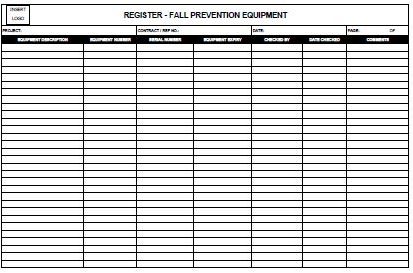 Register - Fall Protection Equipment - Workplace Health and Safety ...