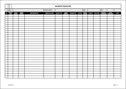 Register - Incident - Workplace Health and Safety | Inspections ...
