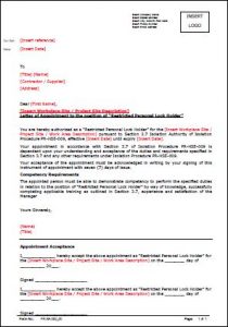 Template - Letter of Appointment to the Position of Restricted Personal ...