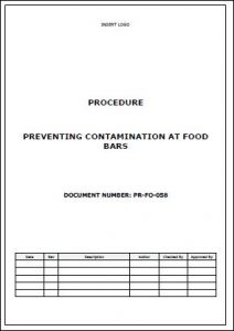 Procedure - Preventing Contamination at Food Bars - Workplace Health ...