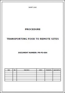 Procedure - Transporting Food to Remote Sites - Workplace Health and ...