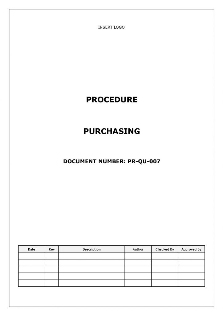 Procedure - Purchasing - Workplace Health and Safety | Inspections ...