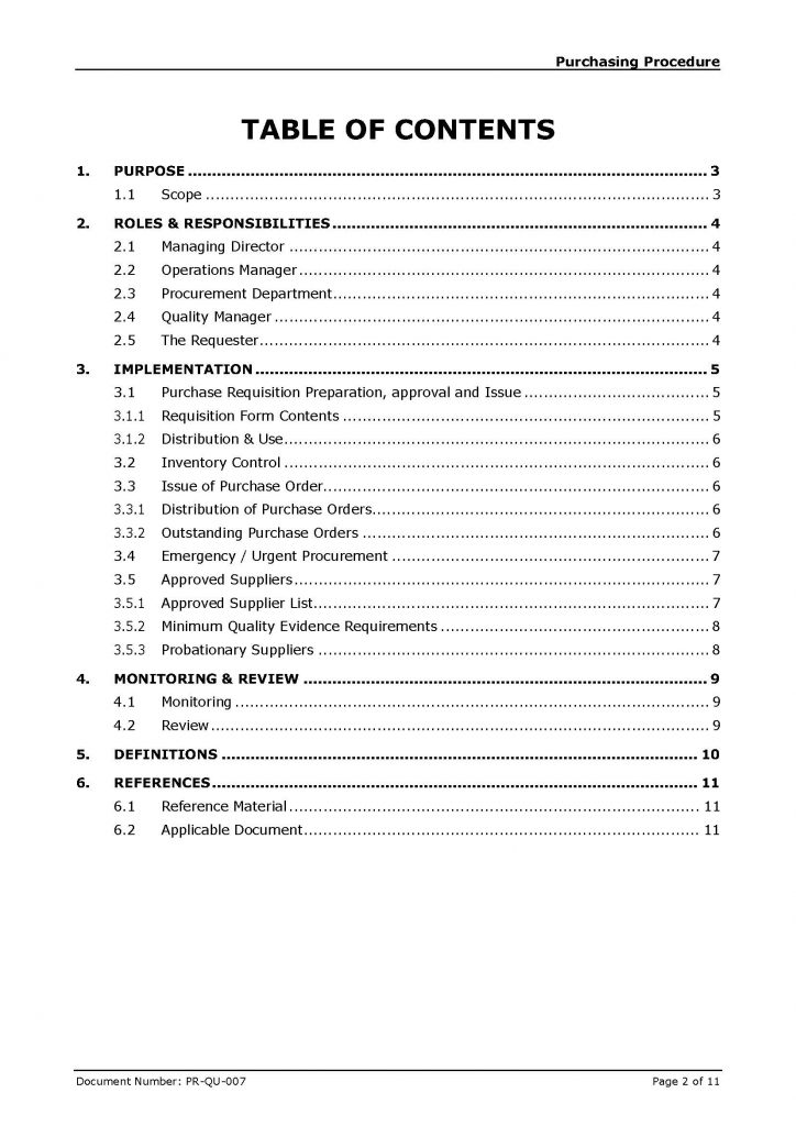 Procedure - Purchasing - Workplace Health and Safety | Inspections ...
