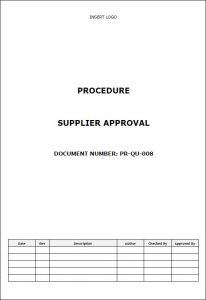 Procedure - Supplier Approval - Workplace Health and Safety ...