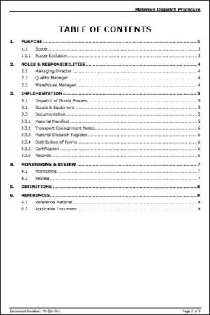 Procedure - Materials Dispatch - Workplace Health and Safety ...