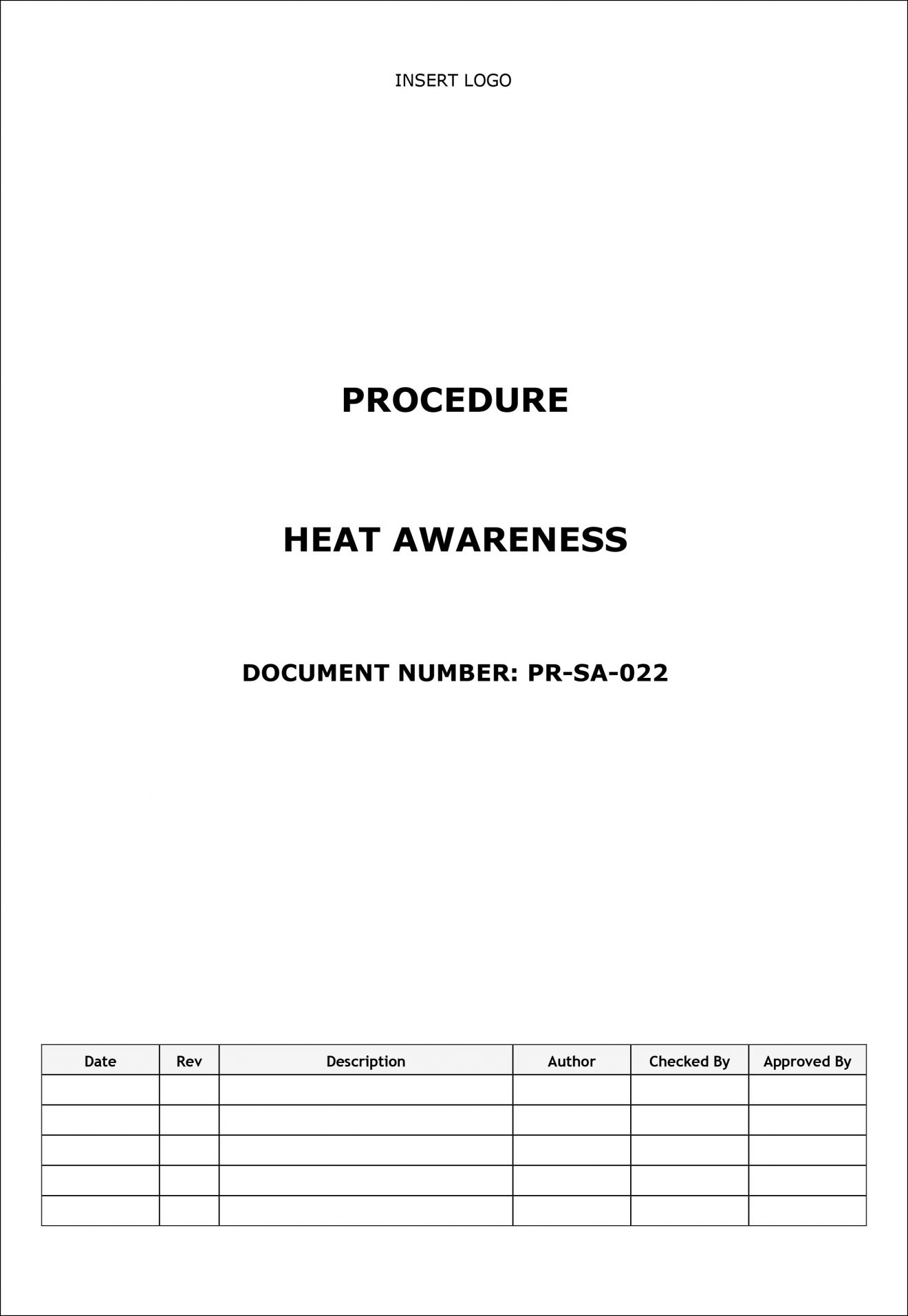 Procedure - Heat Awareness - Workplace Health and Safety | Inspections ...