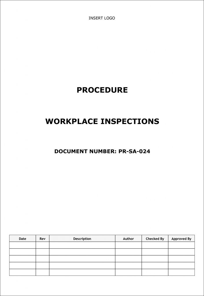 Procedure - Workplace Inspection - Workplace Health and Safety | Inspections, Training and ...