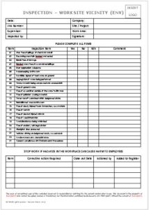Inspection - Worksite Vicinity (Env) - Workplace Health and Safety ...