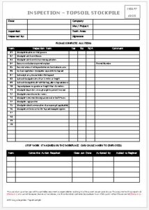Inspection - Topsoil Stockpile - Workplace Health and Safety ...
