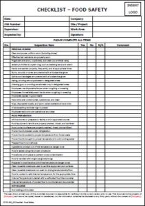 Checklist - Food Safety (Detailed) - Workplace Health and Safety ...