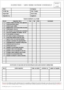 Inspection - Safe Work Method Statement - Workplace Health and Safety ...