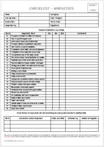 Checklist - Amenities - Workplace Health and Safety | Inspections ...