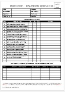 Inspection - Hazardous Substances - Workplace Health and Safety ...