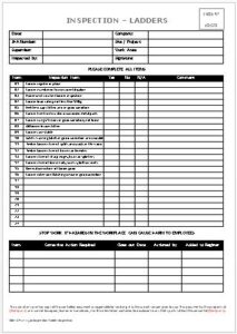 Inspection - Ladder - Workplace Health and Safety | Inspections ...