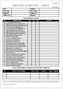 Prestart Inspection - Crane - Workplace Health and Safety | Inspections ...