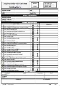 Inspection Test Sheet - ITS-C05 Building Works - Workplace Health and ...
