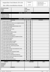 Inspection Test Sheet - ITS-C10 Site Office Installation Works ...
