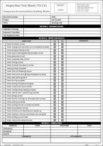 Inspection Test Sheet - ITS-C11 Temporary Accommodation Building Works ...