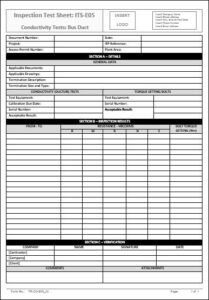 Inspection Test Sheet - ITS-E05 - Conductivity Tests - Bus Duct ...