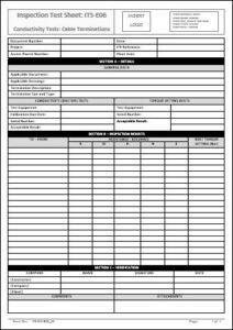 Inspection Test Sheet - ITS-E06 - Conductivity Tests - Cable ...