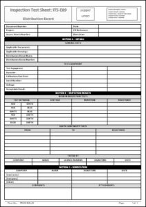 Inspection Test Sheet - ITS-E09 - Distribution Board - Workplace Health ...