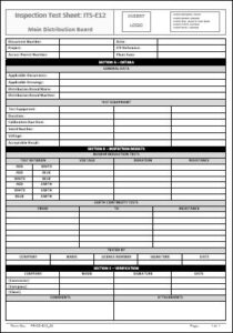 Inspection Test Sheet - ITS-E12 - Main Distribution Board - Workplace ...
