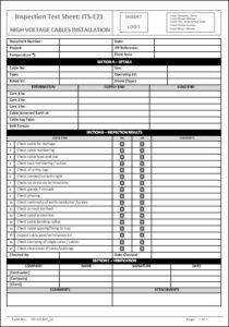 Inspection Test Sheet - ITS-E21 - High Voltage Cable Installation ...