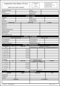Inspection Test Sheet - ITS-E22 - High Voltage Cables - Workplace ...