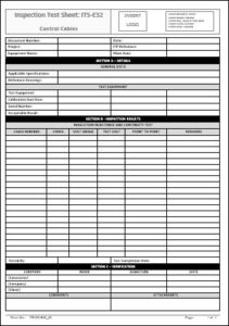 Inspection Test Sheet - ITS-E32 - Control Cables - Workplace Health and ...