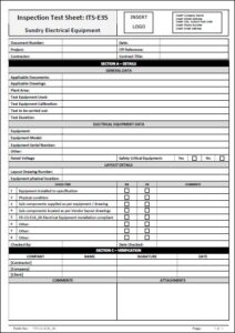 Inspection Test Sheet - ITS-E35 - Sundry Electrical Equipment ...