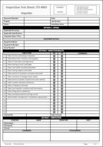 Inspection Test Sheet - ITS-M03 - Impeller - Workplace Health and ...