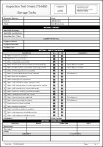 Inspection Test Sheet - ITS-M05 - Storage Tanks - Workplace Health and ...