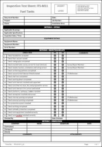 Inspection Test Sheet - ITS-M11 - Fuel Tanks - Workplace Health and ...